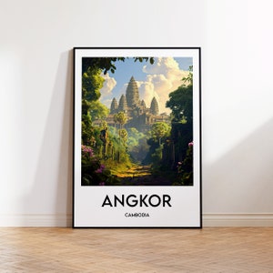 Angkor Poster, Angkor Wat Art Print, Angkor Temple Cambodia, Cambodia ...