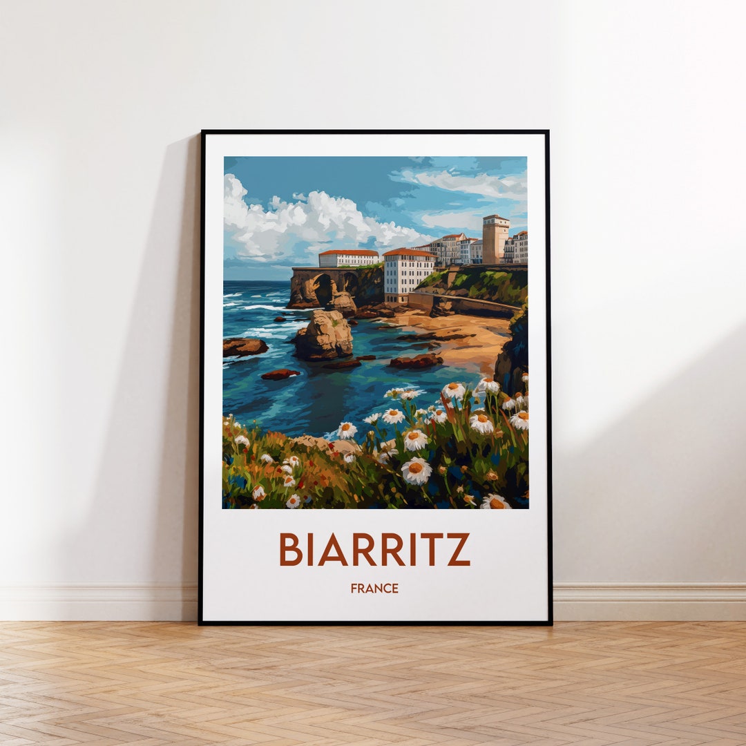 Biarritz Poster, Biarritz Art Print, Biarritz Surf France, Vintage ...