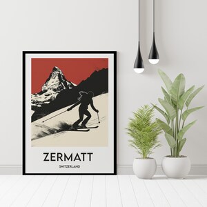 Zermatt Poster, Zermatt Art Print, Zermatt Switzerland SKI RESORT ...