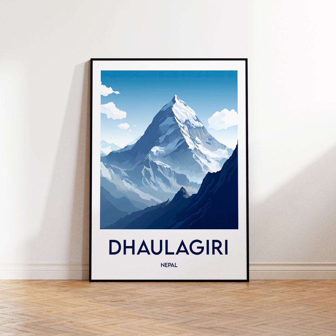 Dhaulagiri Poster Dhaulagiri Print Dhaulagiri Illustration - Etsy