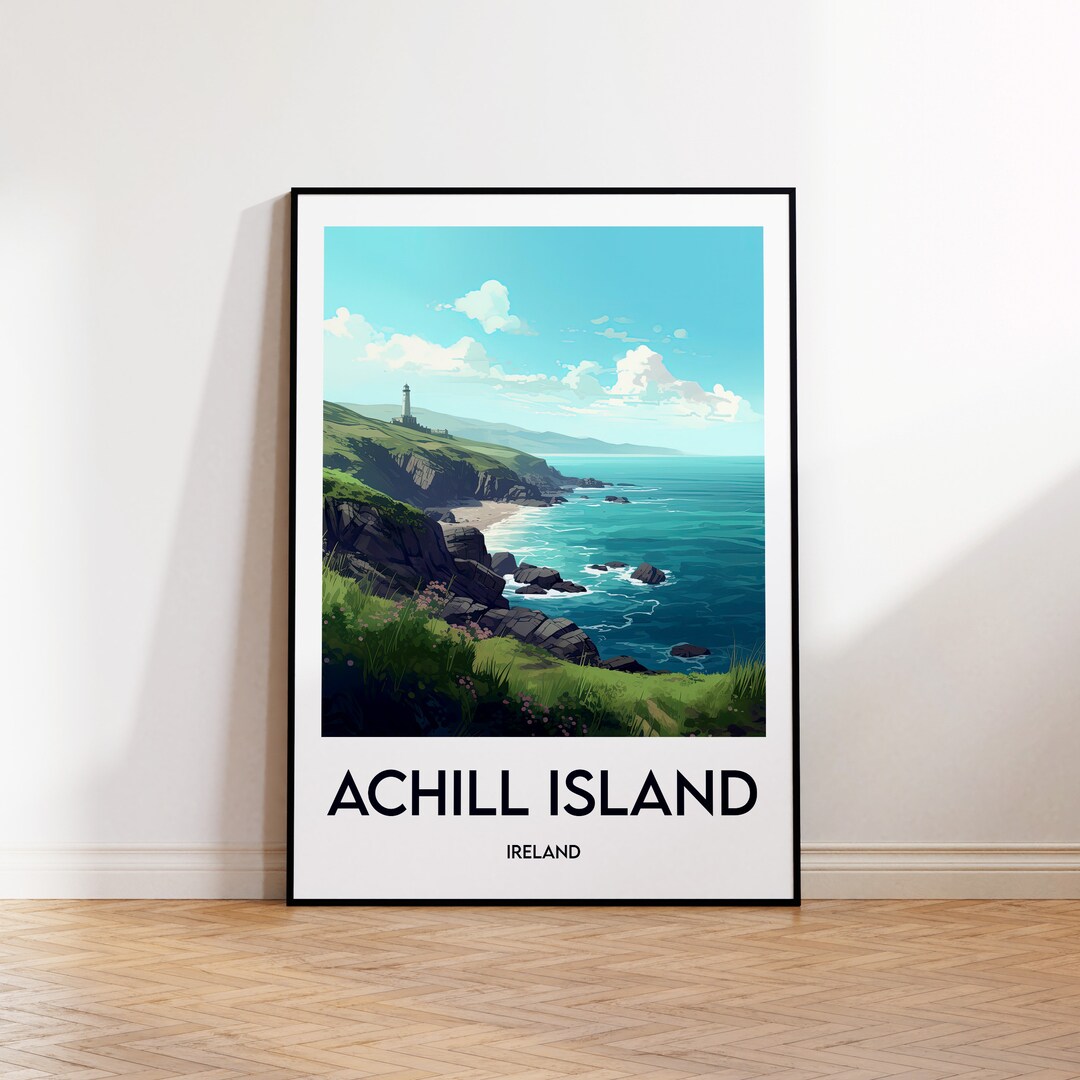 Achill Island Poster, Achill Island Print, Ireland Illustration, Oileán ...