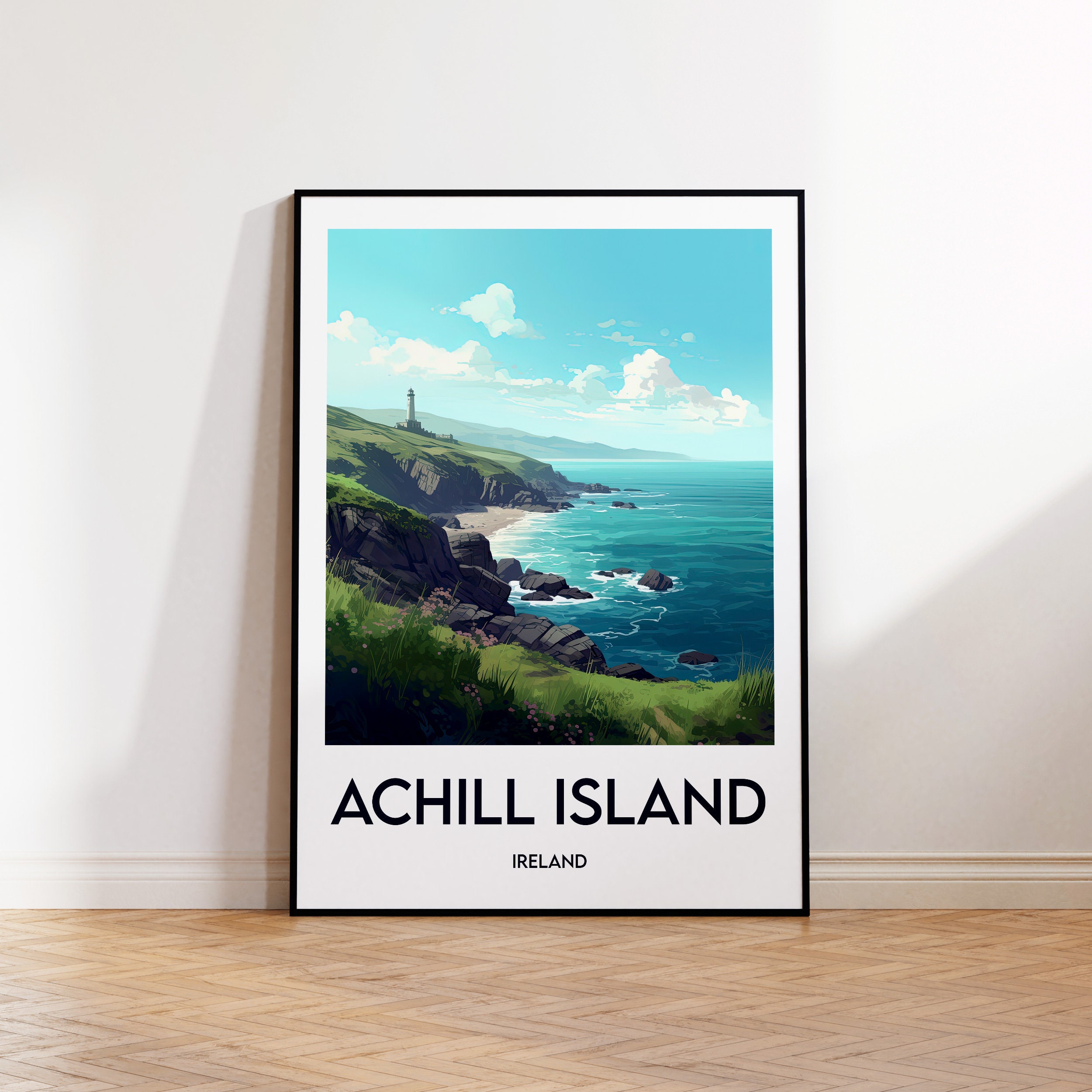 Achill Island Poster, Achill Island Print, Ireland Illustration, Oileán ...