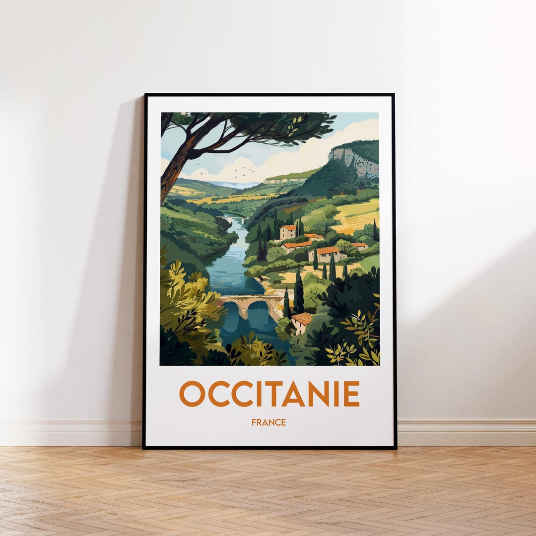 Occitanie Poster, Occitanie Art Print, Occitanie France Customizable ...