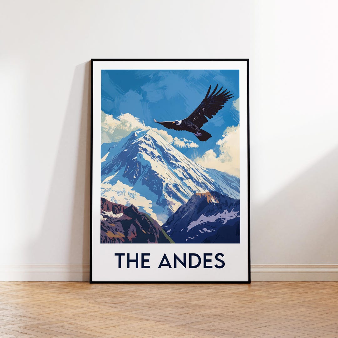 The Andes Poster, the Andes Art Print, the Andes South America, Vintage ...