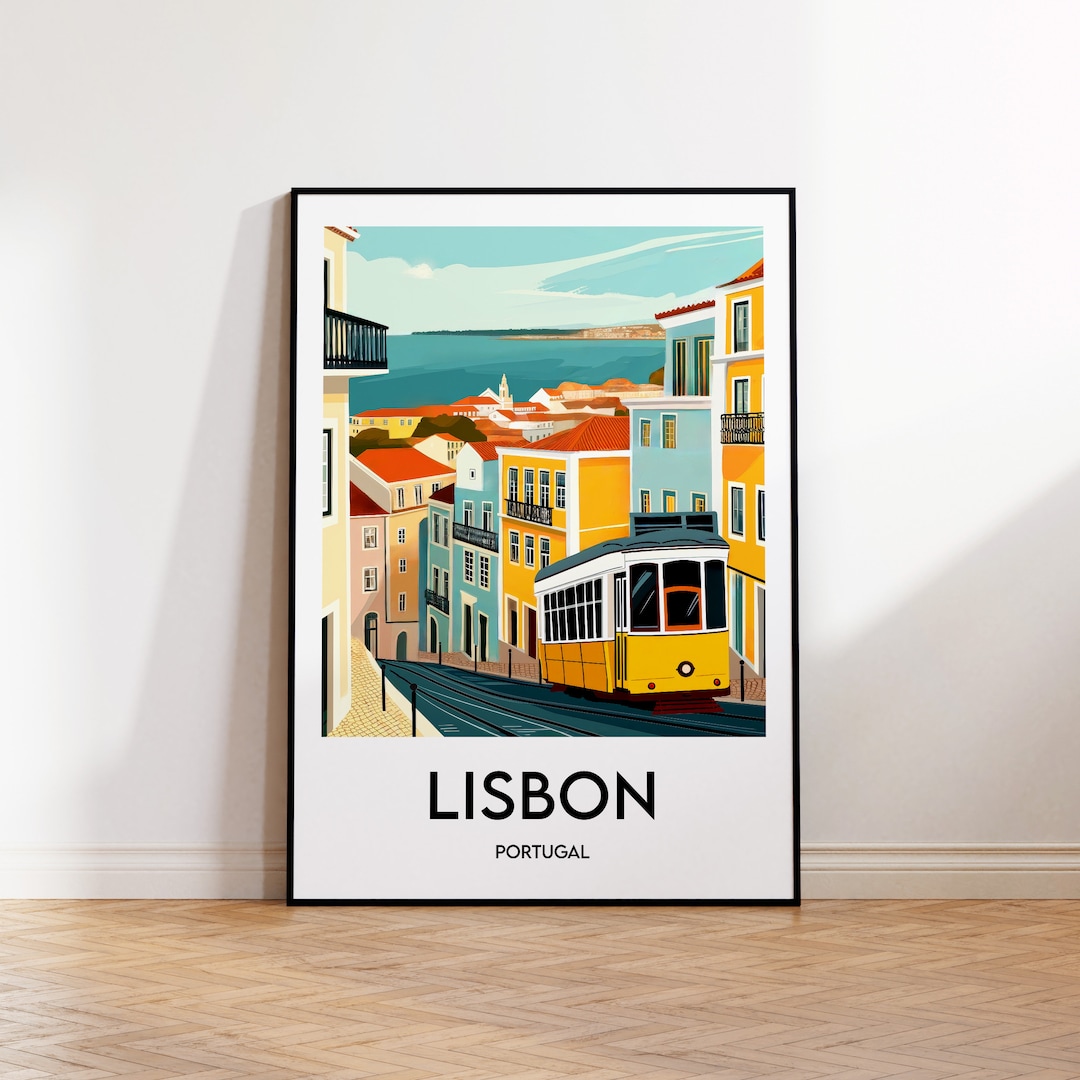 Lisbon Poster, Lisbon Art Print, Lisbona Portugal Illustration, Vintage ...
