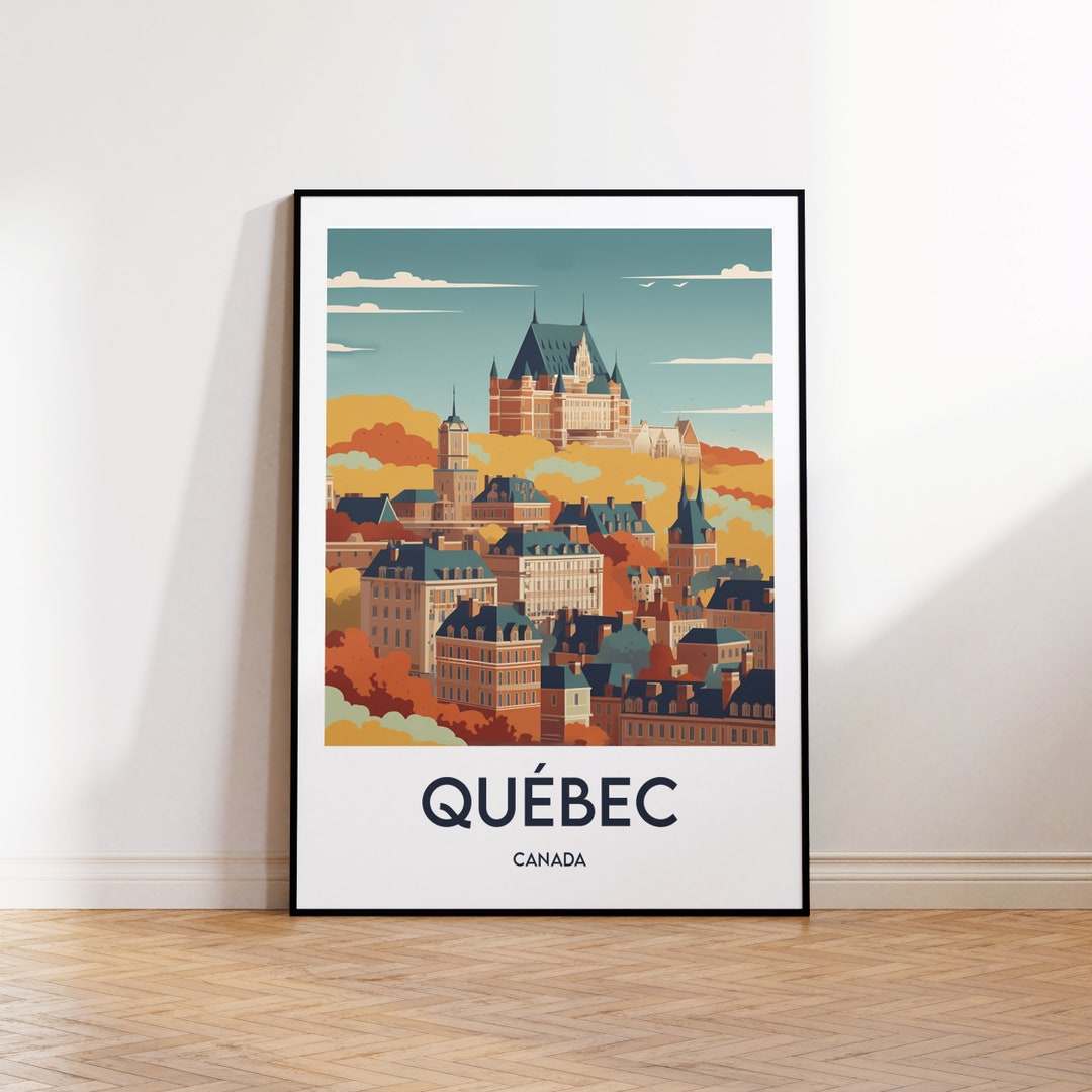 Quebec City Poster, Québec Print, Québec Gift, Quebec City Wall Art ...