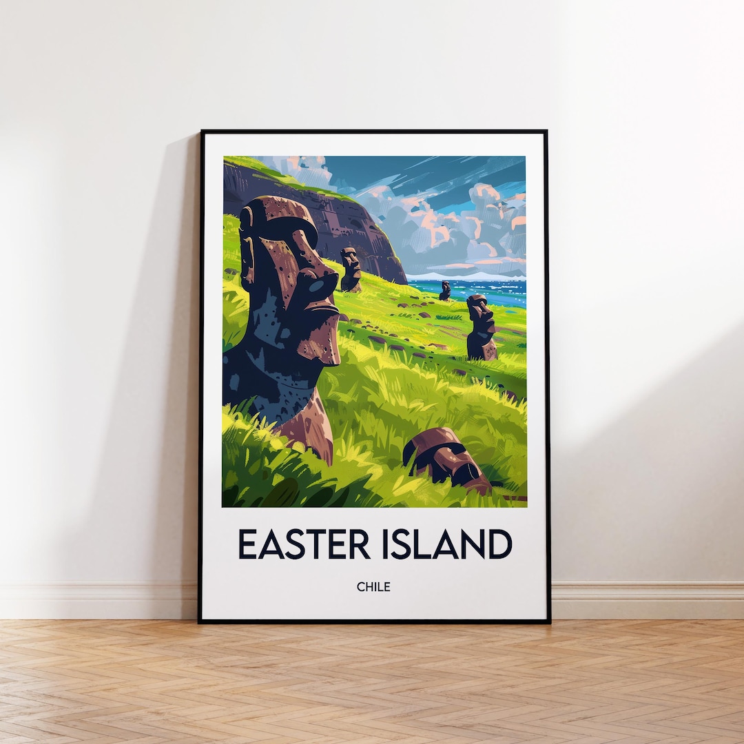Easter Island Poster, Easter Island Art Print, Easter Island Chile ...