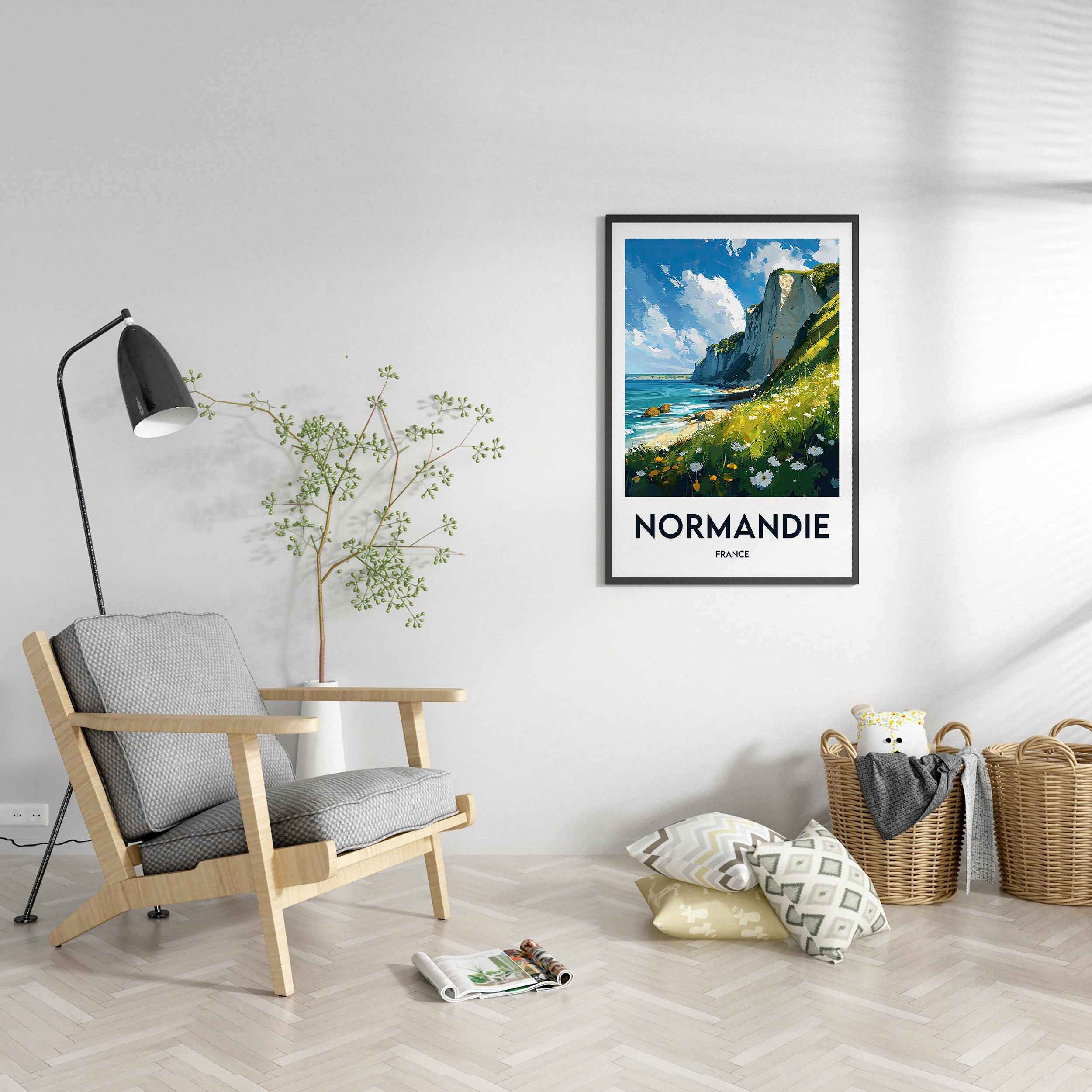 Normandy Poster, Normandy Art Print, Normandy France Illustration, the ...