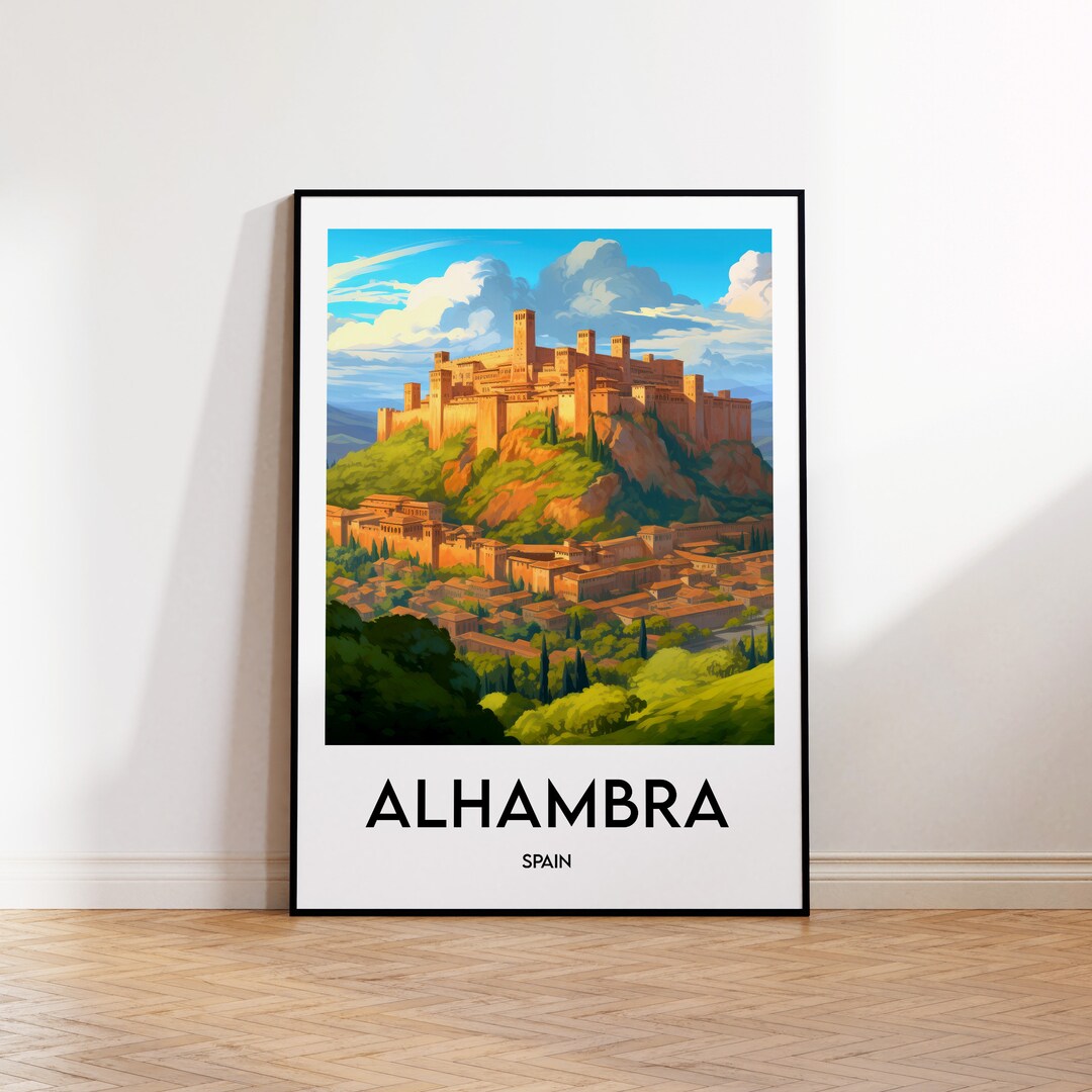 Alhambra Palace Poster, Alhambra Print, Alhambra Illustration, Alhambra ...