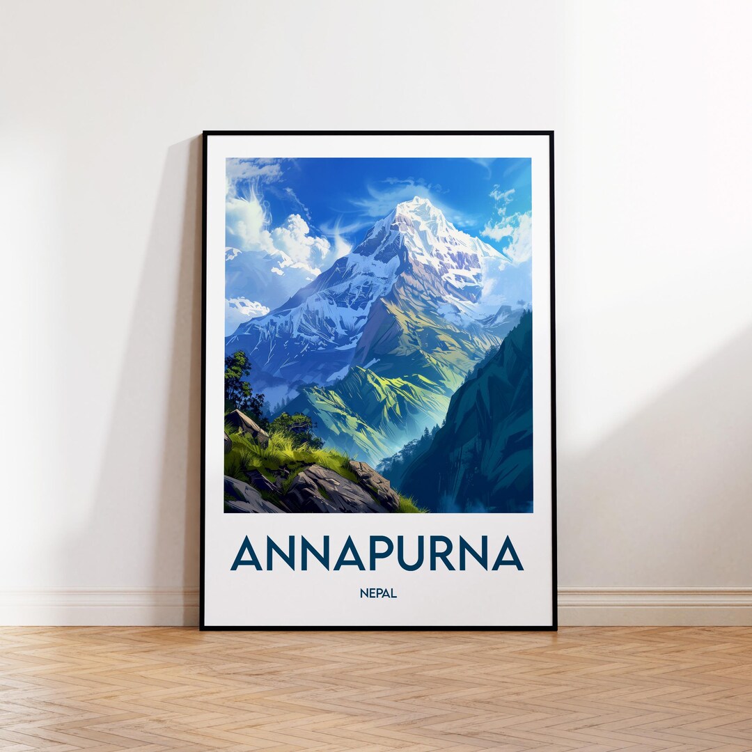 Annapurna Poster, Annapurna Art Print, Annapurna Nepal Customizable ...