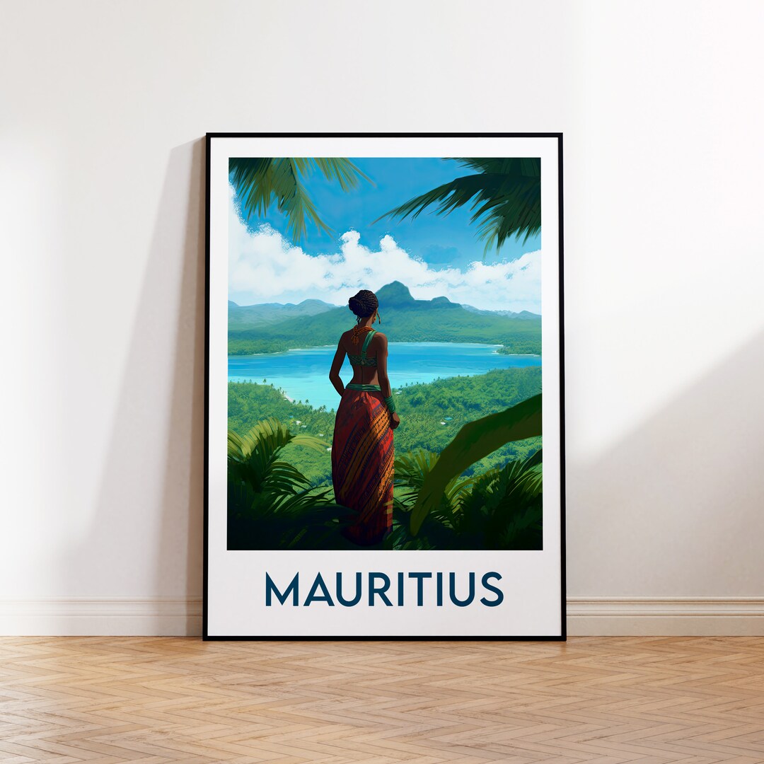Mauritius Poster, Mauritius Island Print, Mauritius Illustration, Moris ...