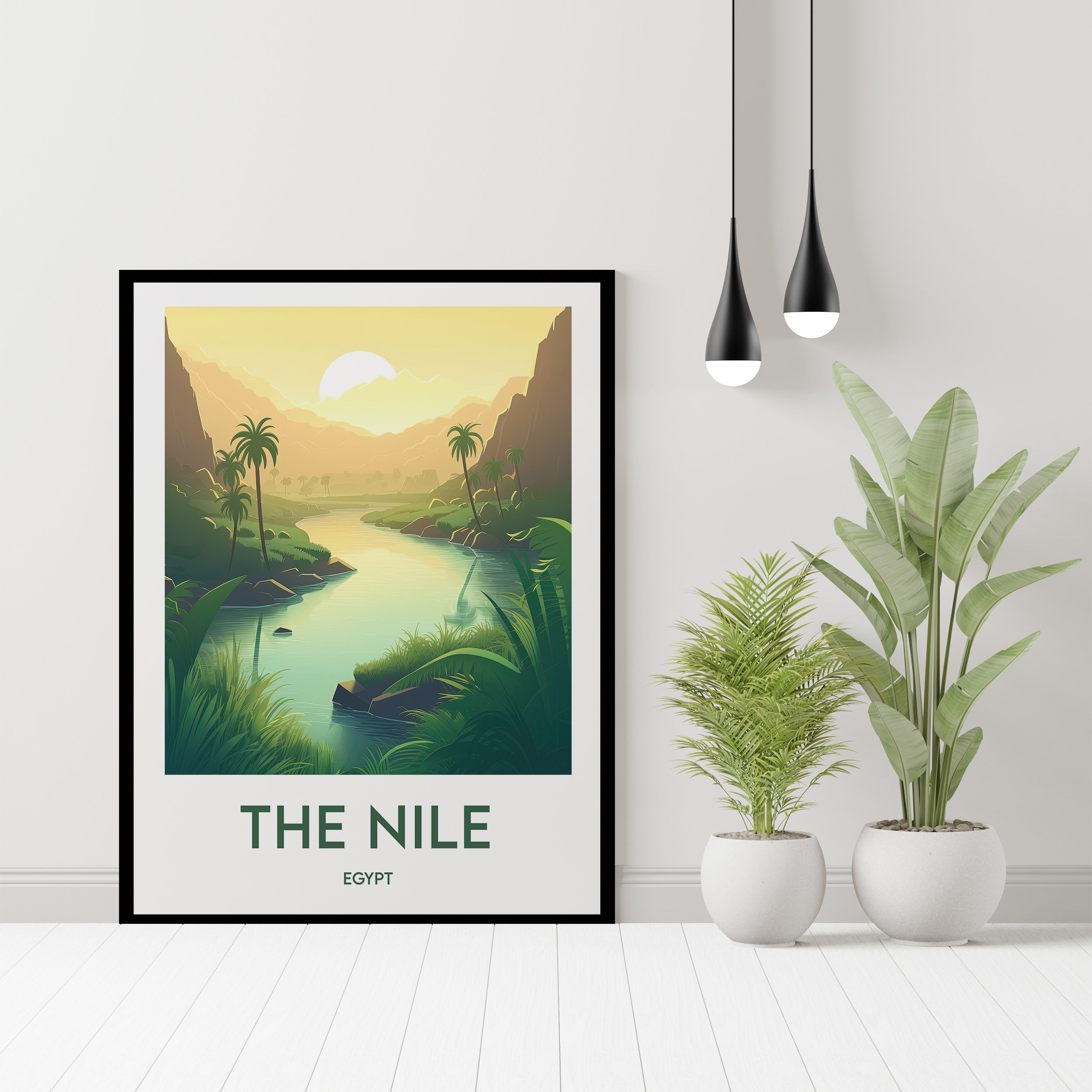 The Nile Print, the Nile Poster, the Nile Wall Art, Egypt Retro Travel ...
