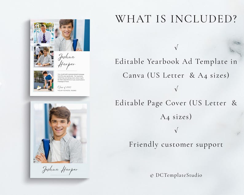 Yearbook Template, Yearbook Dedication Template, Canva Yearbook Ad ...