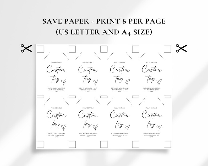 Editable Tags Instant Download, Calligraphy, Custom Tag, Minimalist Tag ...