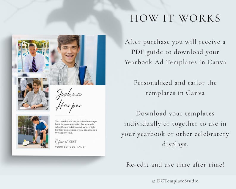 Yearbook Template, Yearbook Dedication Template, Canva Yearbook Ad ...