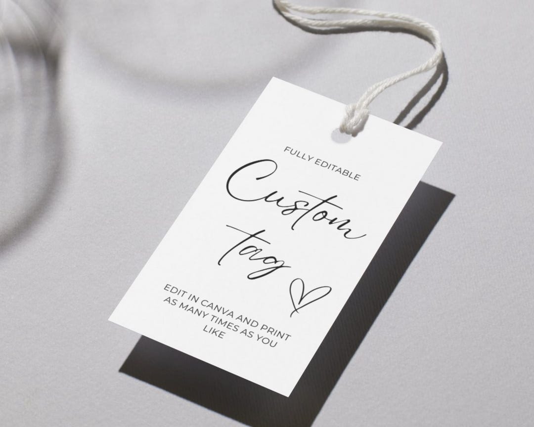 Editable Tags Instant Download, Calligraphy, Custom Tag, Minimalist Tag ...