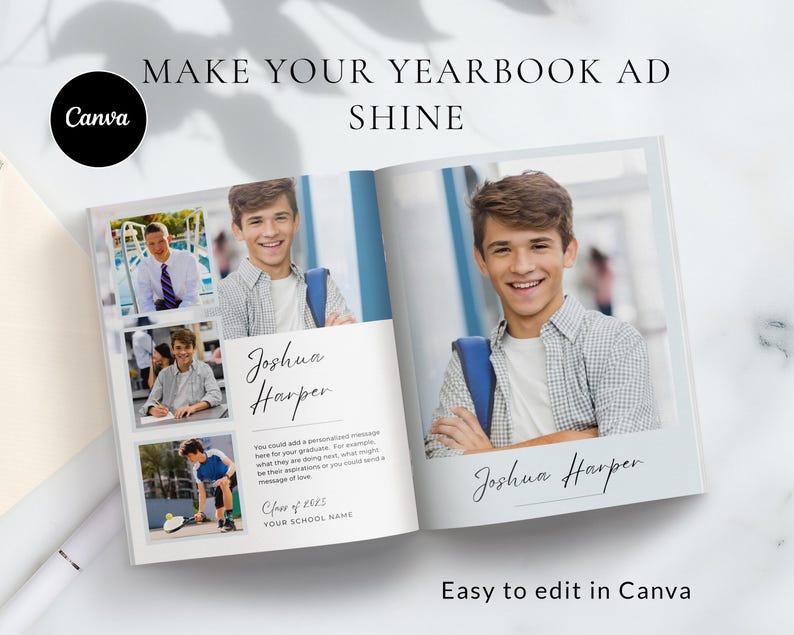 Yearbook Template, Yearbook Dedication Template, Canva Yearbook Ad ...