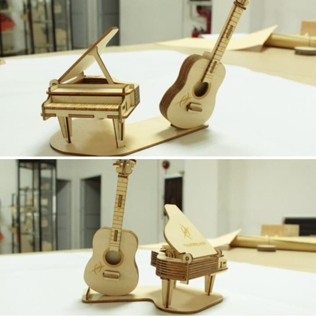 Piano & Guitar 3D DXF File Musical Decor for Laser Cutting DIY Craft ...