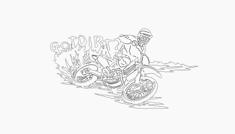 Got Dirt Dirtbike Rider 2D DXF - Etsy