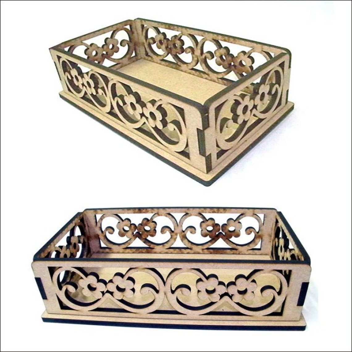 3D Flower Box DXF File DIY Floral Design, CNC Cutting, Laser Engraving ...