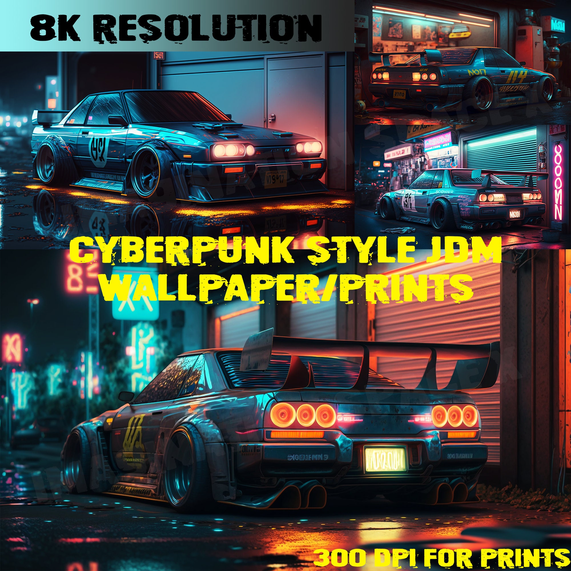 Cyberpunk Style Car | 8K Desktop Wallpaper | Poster Digital Artwork ...