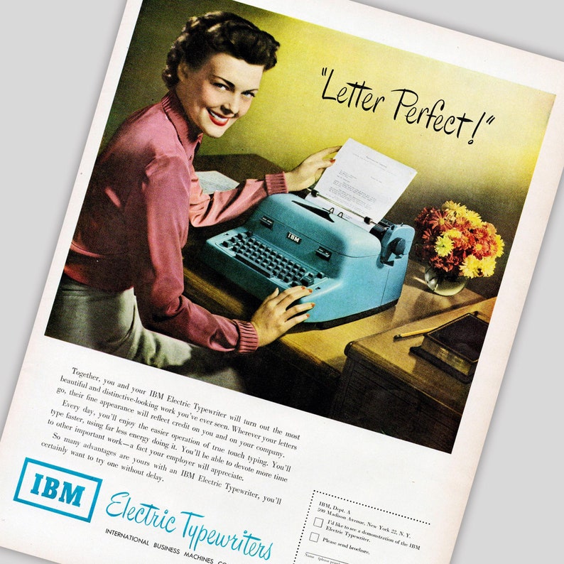 Typewriter Ads Digital Download 20 Vintage Advertisements Home Office ...