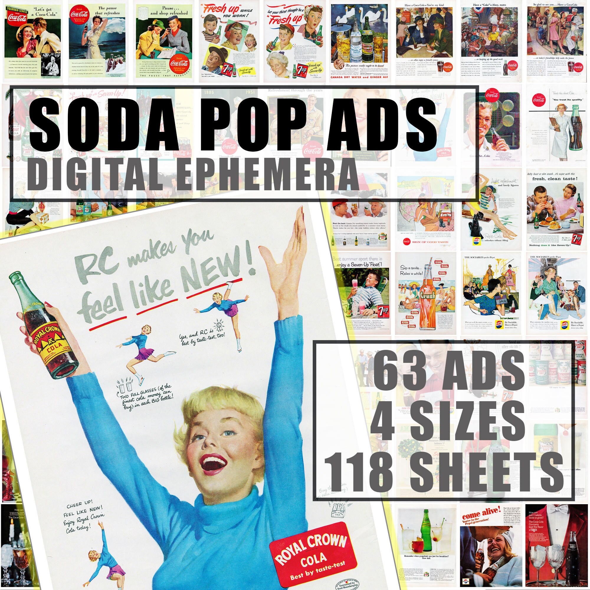 Digital Ephemera Vintage Soda Pop Ads 63 Advertisements Download ...