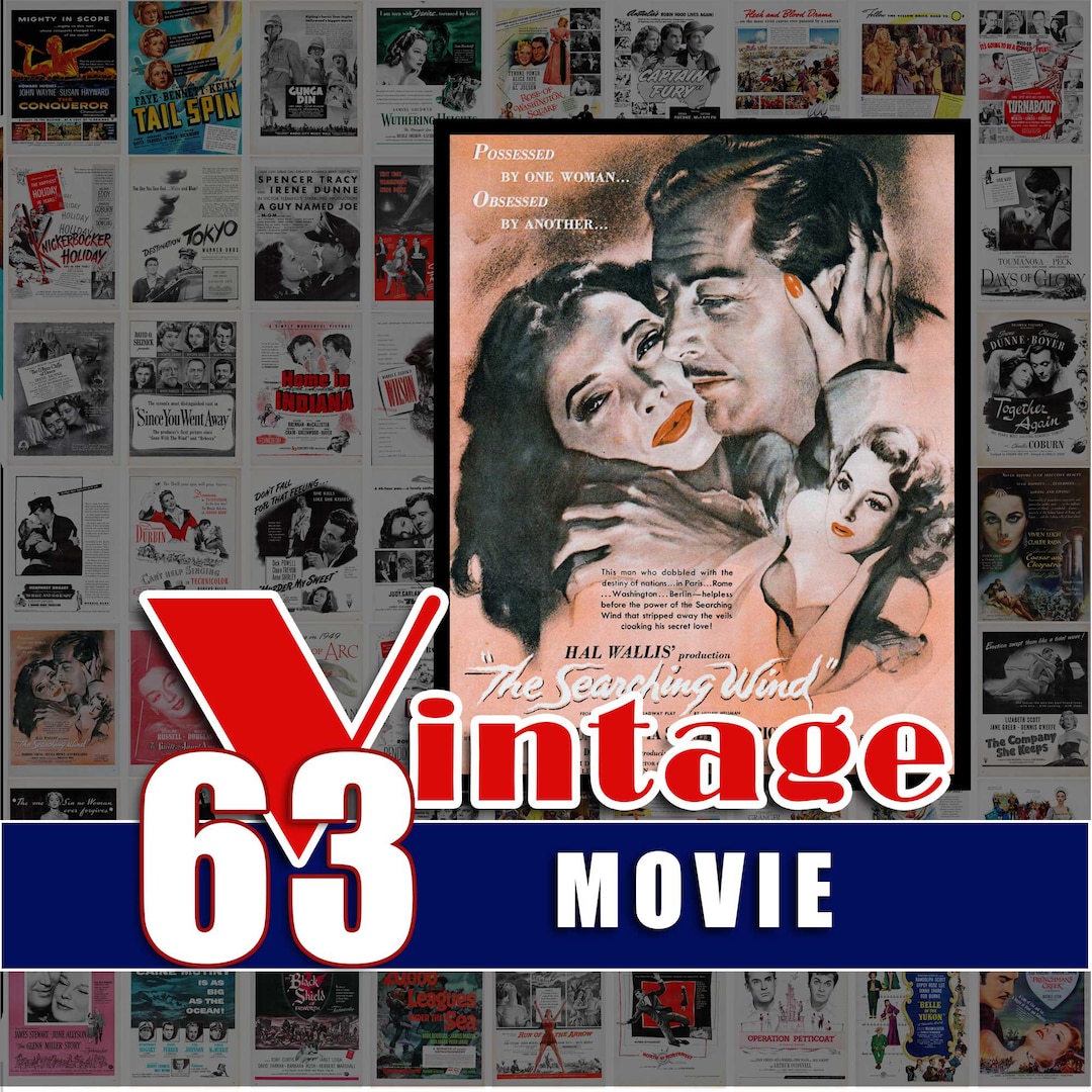 Movie Hollywood Ads Vintage Advertisements Stars Art Decor (digital ...