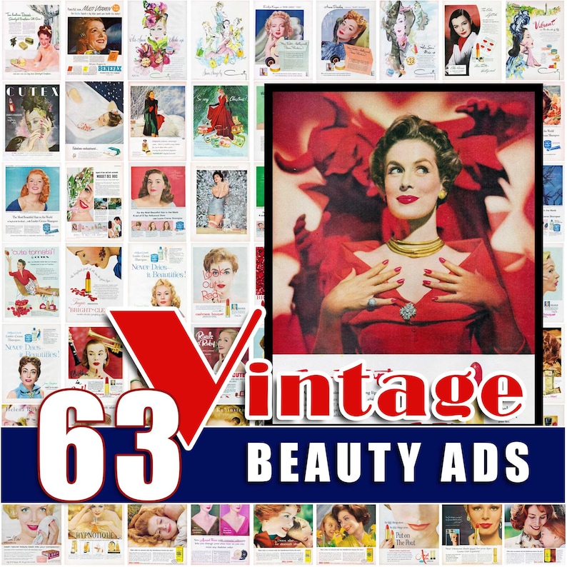 Vintage Beauty Advertisements Digital Decor Ads Download Printable Wall ...