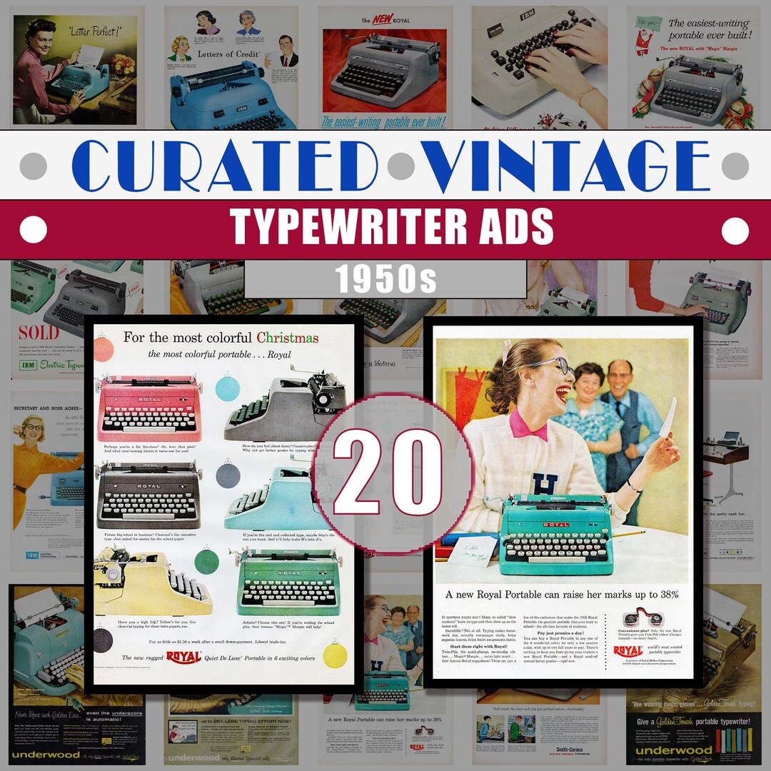 Typewriter Ads Digital Download 20 Vintage Advertisements Home Office ...
