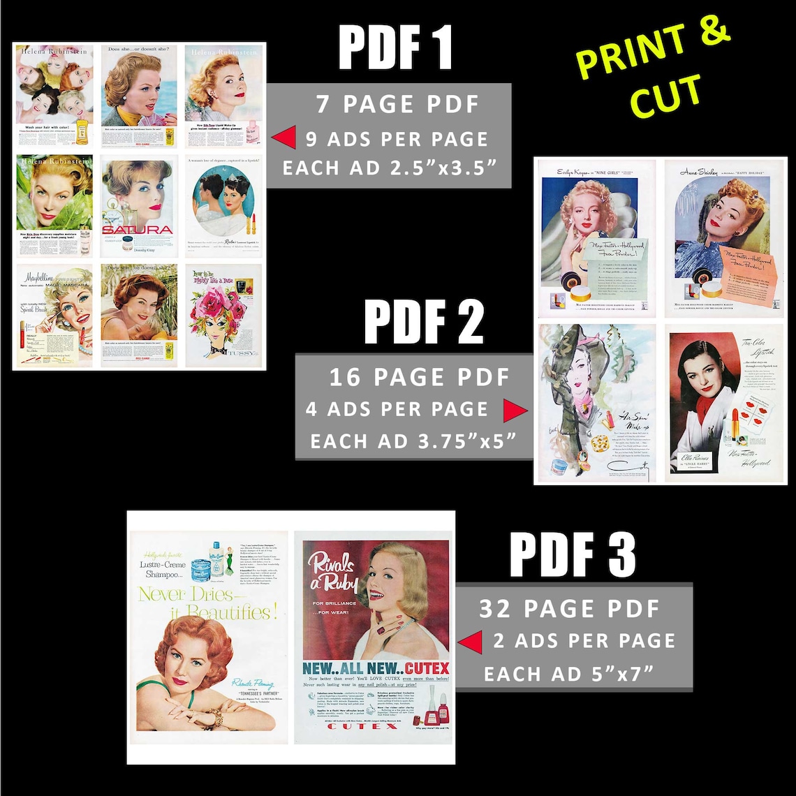 Digital Ephemera Vintage Beauty Cosmetics Ads 63 Advertisements ...