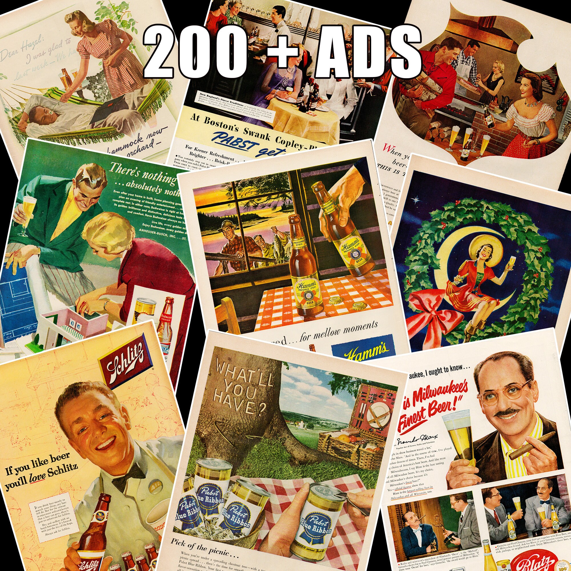 Vintage Advertisements Beer Brewery Ads 30s 40s 50s 60s Digital ...