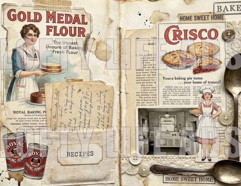 Vintage Baking Advertisements Ads Ephemera: Junk Journal Tags & Pages ...