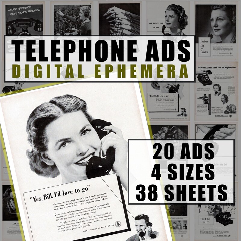 Telephone Print - Etsy