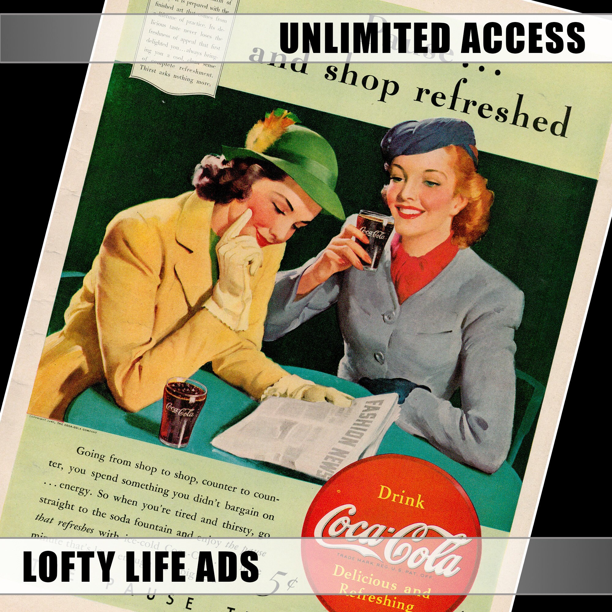 1940s Vintage Advertisements Ads Digital Printable Retro Wall Art Posters Crafts Journals Mixed ...