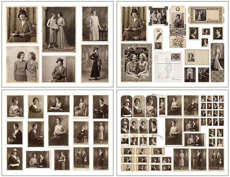 Women Vintage Portrait Photos Aged 1920s 1930s Pictures and Ephemera ...