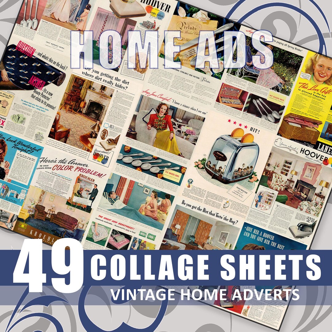 Collage Sheets Papers Pages Home Garden Advertisments Ads Digital ...