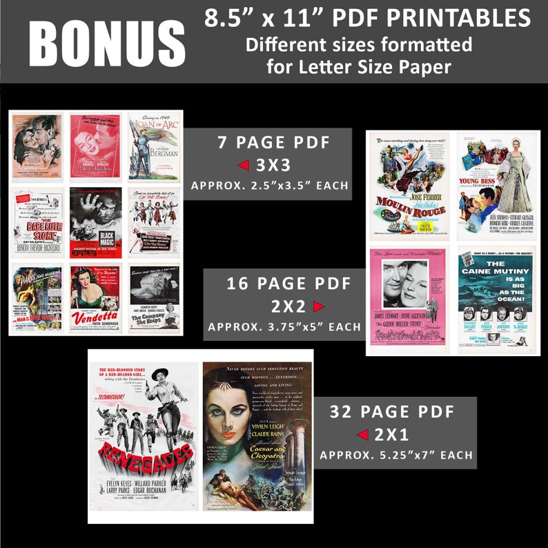 Vintage Movie Ads Advertisements Digital Download Printable Wall Art ...