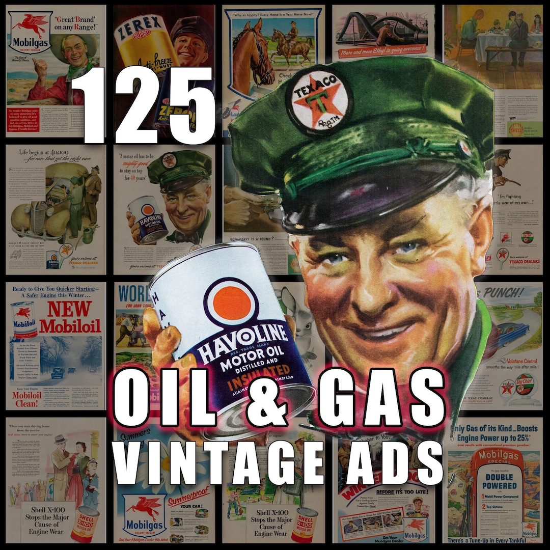 Gas Oil Vintage Ads Retro Automotive Advertisements Art (digital ...