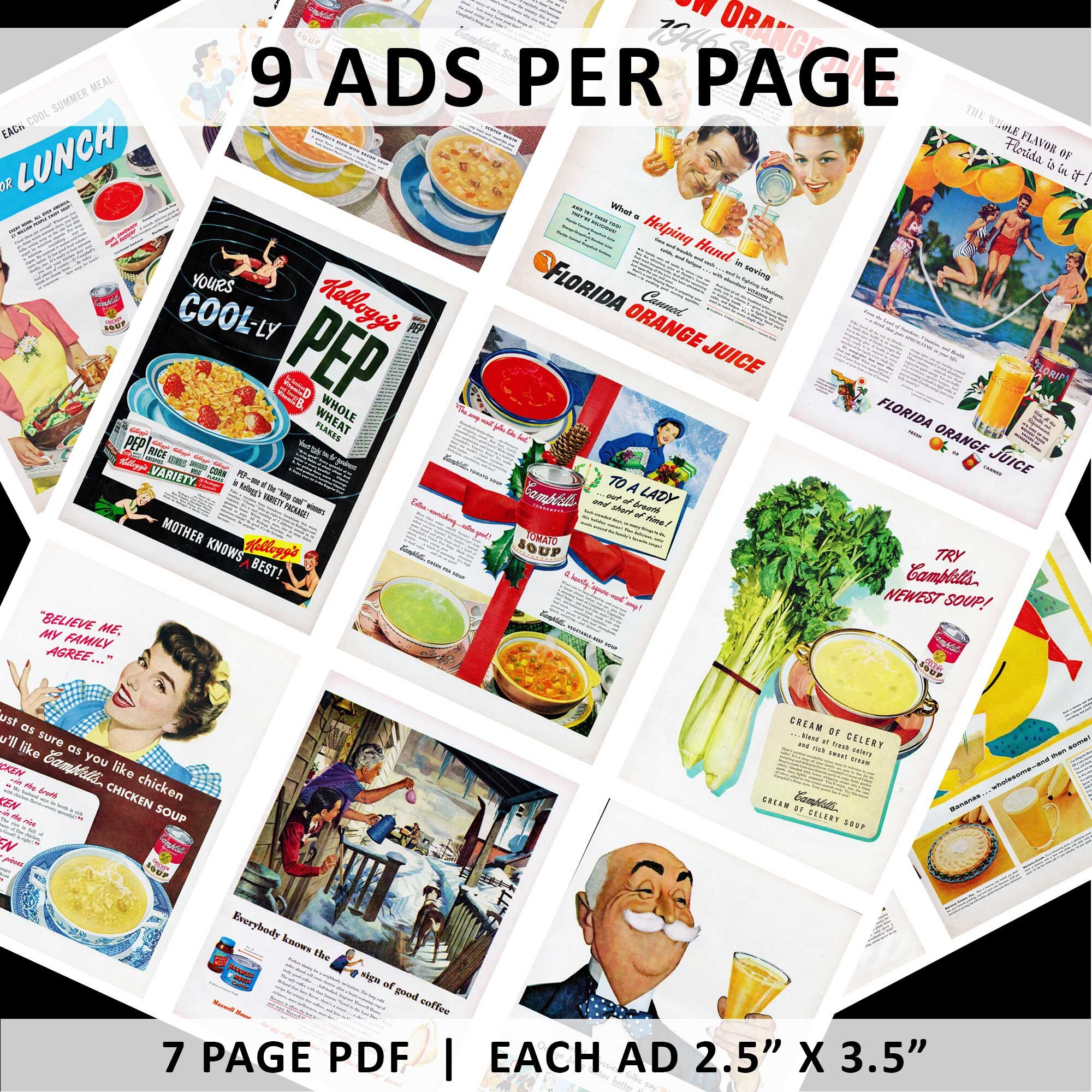 Digital Ephemera Vintage Food Kitchen Ads 63 Advertisements Download ...