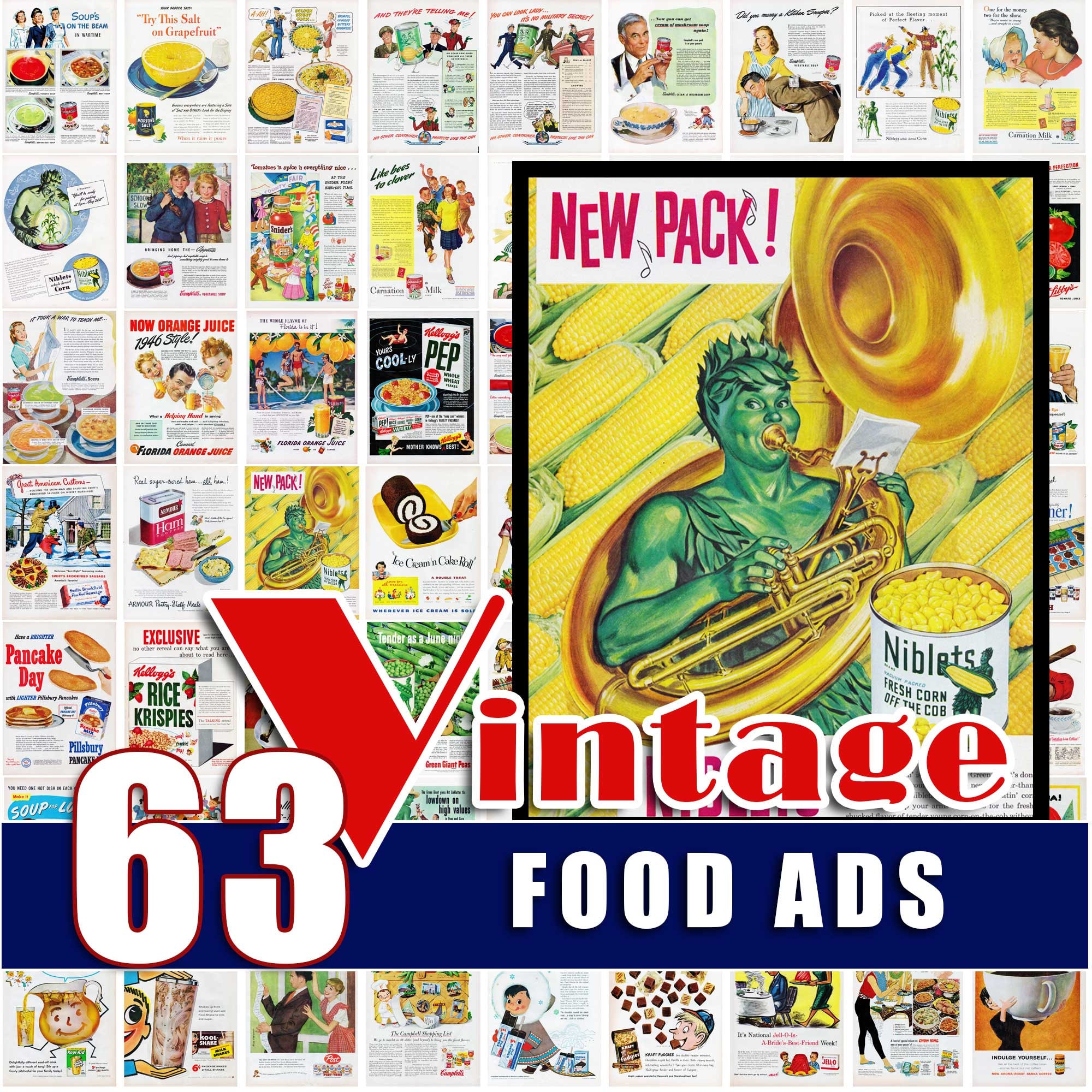 Vintage Food Ads Decor, 1930s-60s Kitchen Art (digital Download) - Etsy
