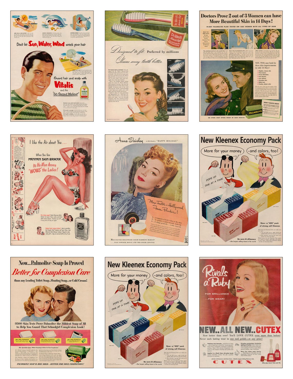 Vintage Health Beauty Ads Clipart, Junk Journal Ephemera (digital ...
