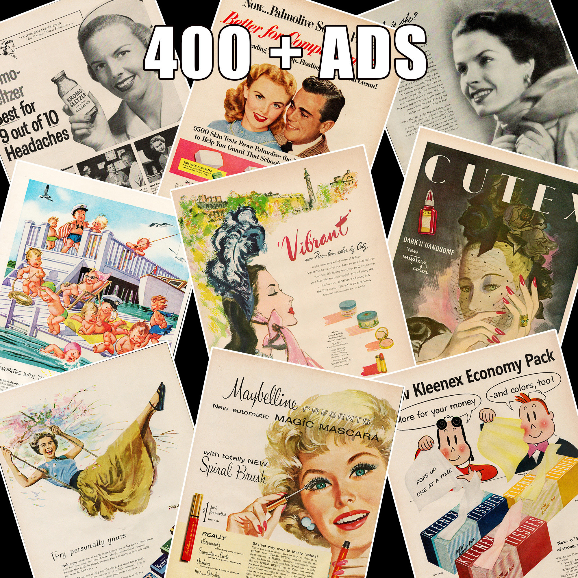 Vintage Advertisements Health Beauty Ads 30s 40s 50s 60s Salon Hair ...