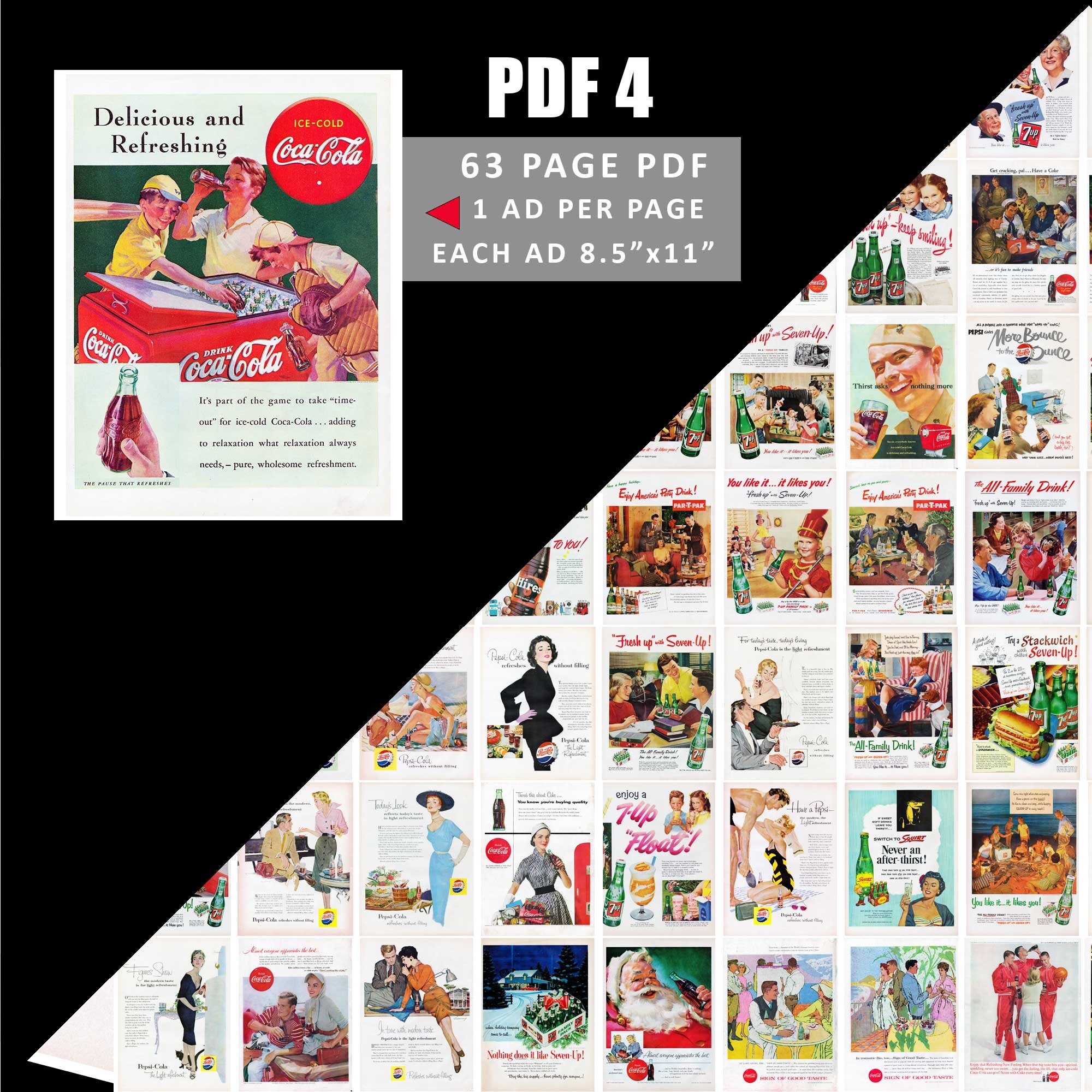 Vintage Soda Pop Advertisements Decor Ads Digital Download Printable ...