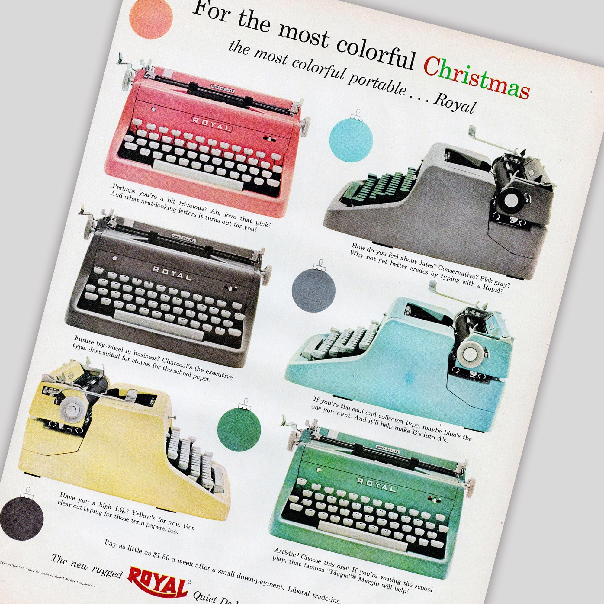 Vintage 1950s Typewriter Ads, Printable Wall Art (digital Download) - Etsy