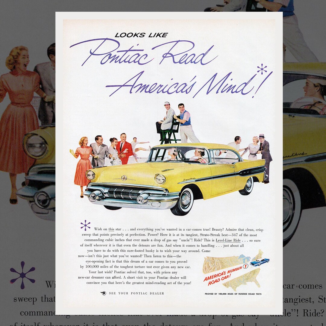 1957 Pontiac Coupe Car Ad Advertisement Vintage 1950s Auto Digital ...