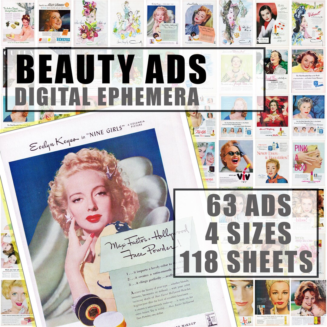 Digital Ephemera Vintage Beauty Cosmetics Ads 63 Advertisements ...