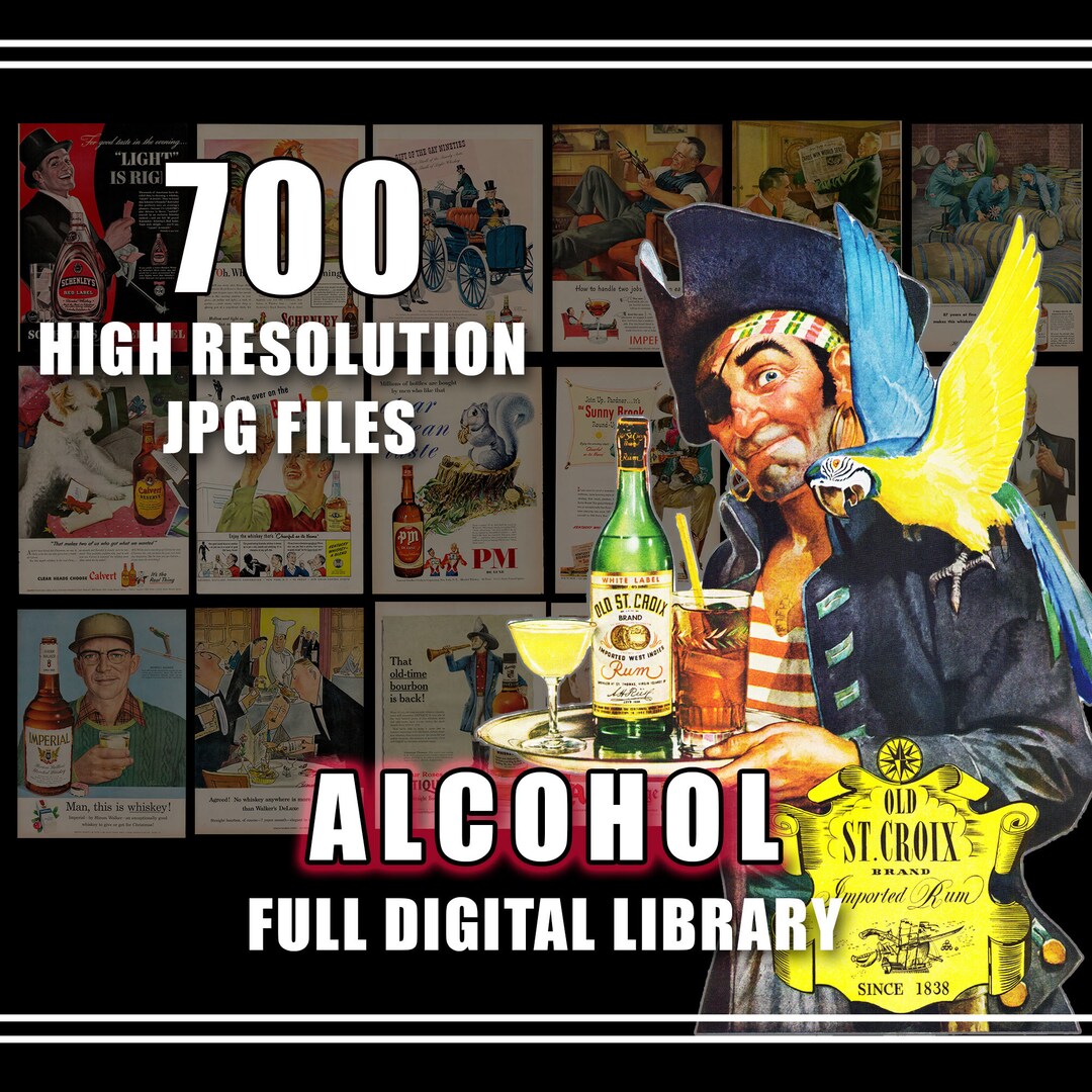 Vintage Advertisements Alcohol Whiskey Ads 30s 40s 50s 60s Digital ...