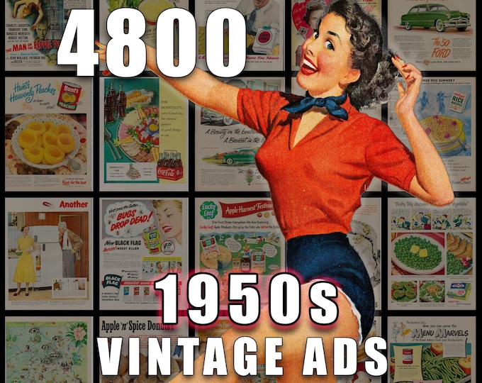 1950s Vintage Ad Collection, Retro Advertising Art (digital Download ...