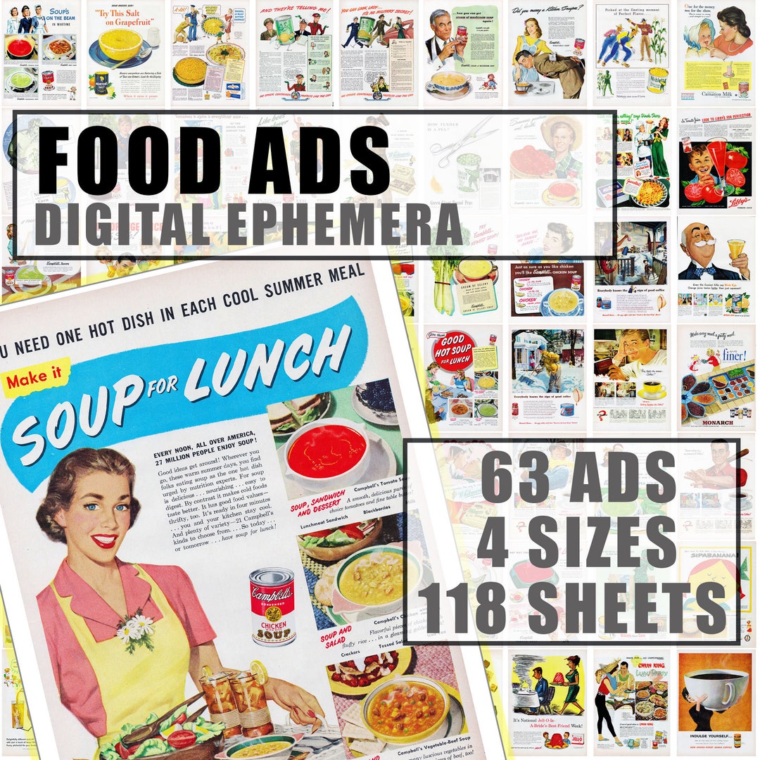 Digital Ephemera Vintage Food Kitchen Ads 63 Advertisements Download ...
